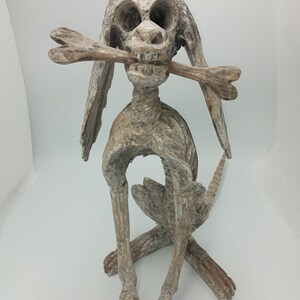 Beutiful Oaxacan Wood Carving Skeleton Dog, by Alejandrino Fuentes ...