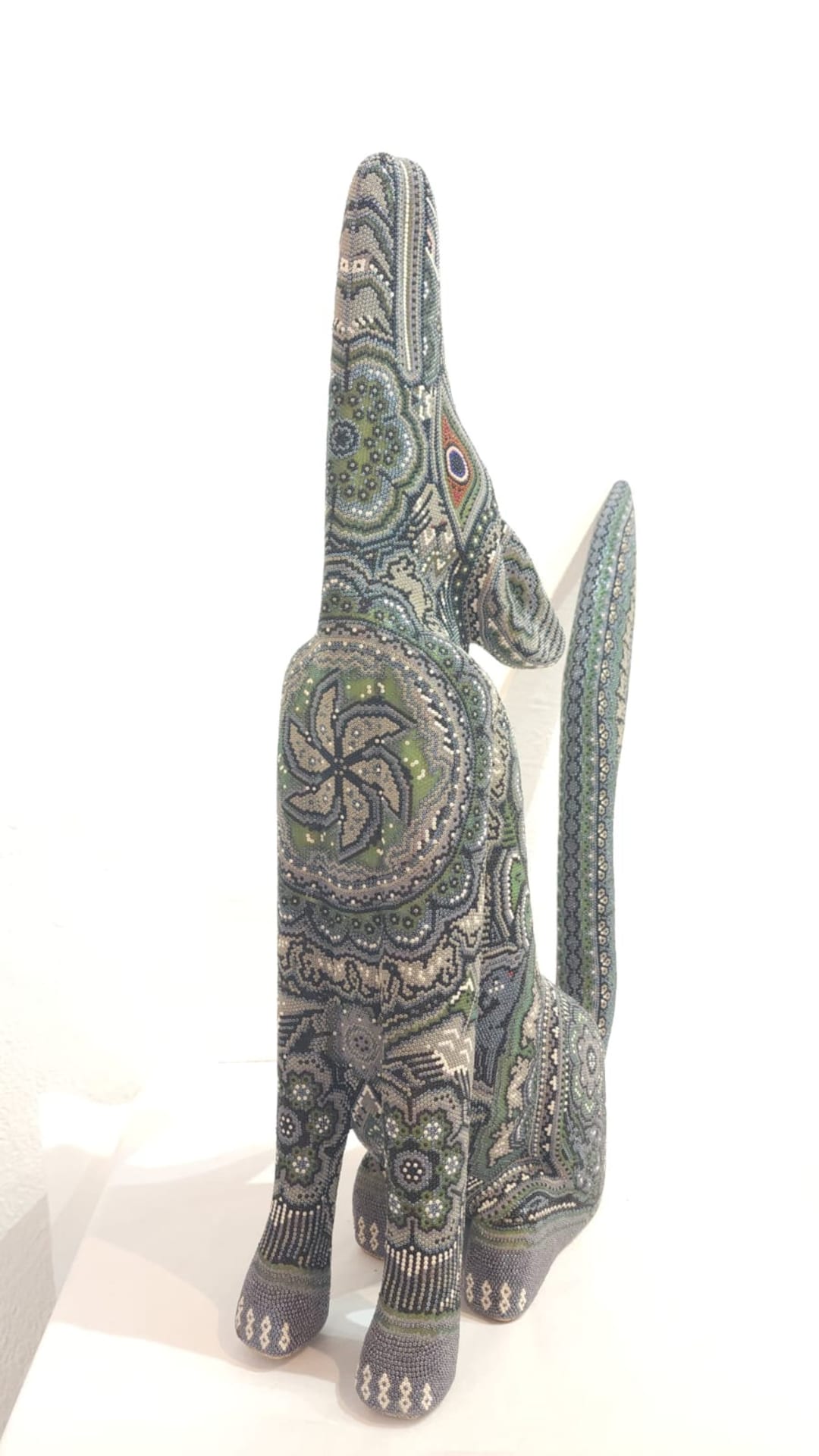 Huichol Mexican Folk Art Hand Beaded Coyote by Florencio Lopez CK ...
