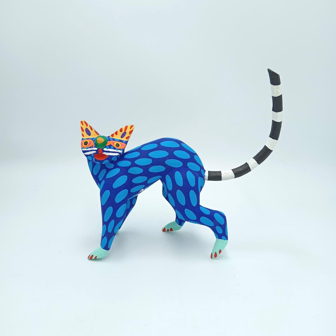Copal Wood Carving Hand Made Cat by Armando Jimenez PP7261 - Etsy