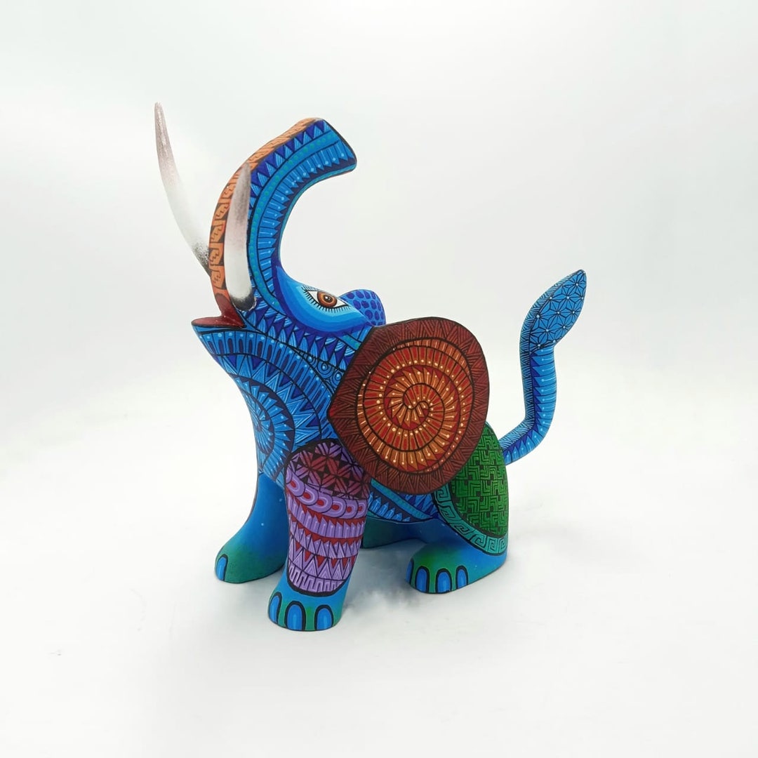 Mexican Oaxacan Wood Carving Elephant by Ivan Fuentes PP6798 - Etsy