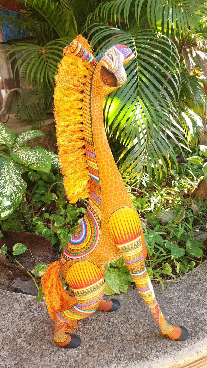Mexican Oaxacan Wood Carving Giraffe by Julia Fuentes PP5094 - Etsy