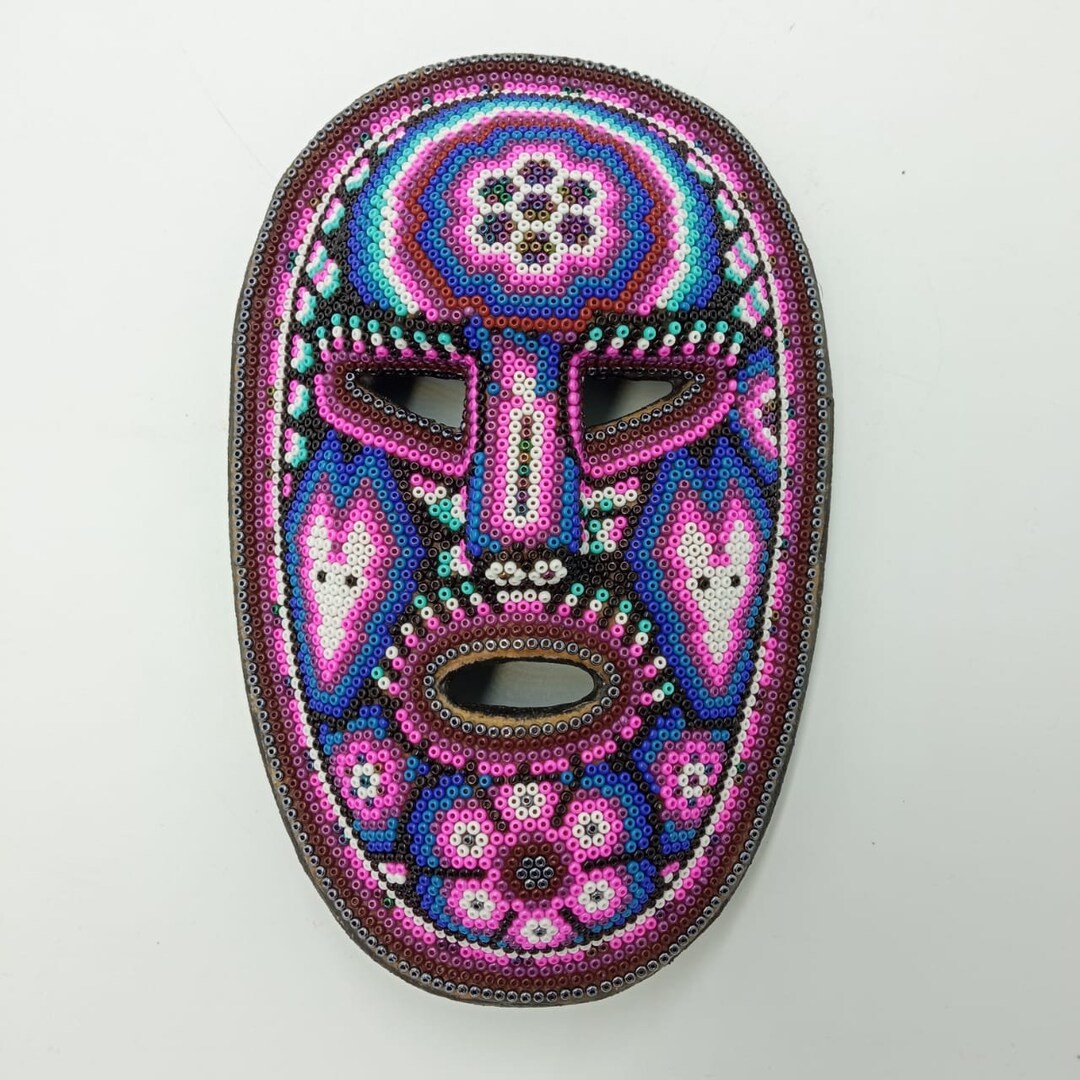 Neat Mexican Huichol Hand Beaded Mask by Octaviano Lopez PP6754 - Etsy