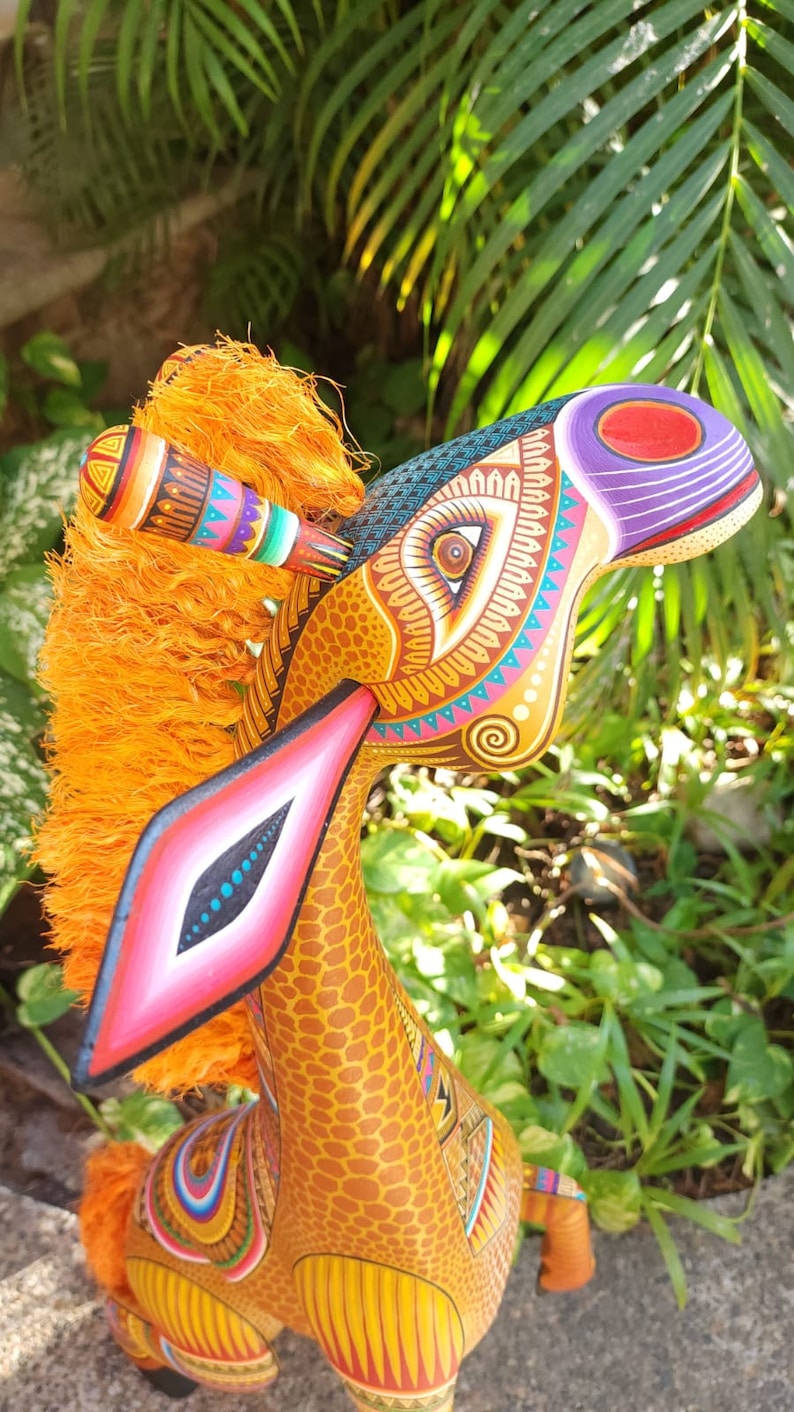 Mexican Oaxacan Wood Carving Giraffe by Julia Fuentes PP5094 - Etsy