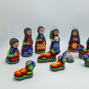 Mexican Huichol Hand Beaded Nativity Set by Isandro Villa Lopez PP7407 - Etsy