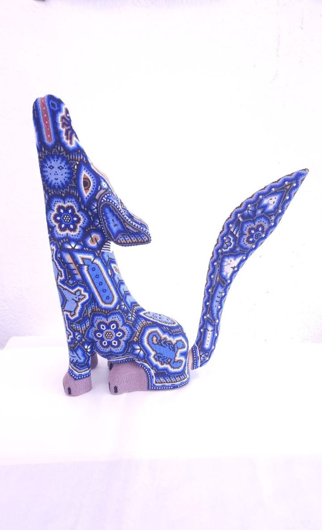 Mexican Folk Art Huichol Beaded Coyote by Isandro Villa Lopez PP5880 - Etsy