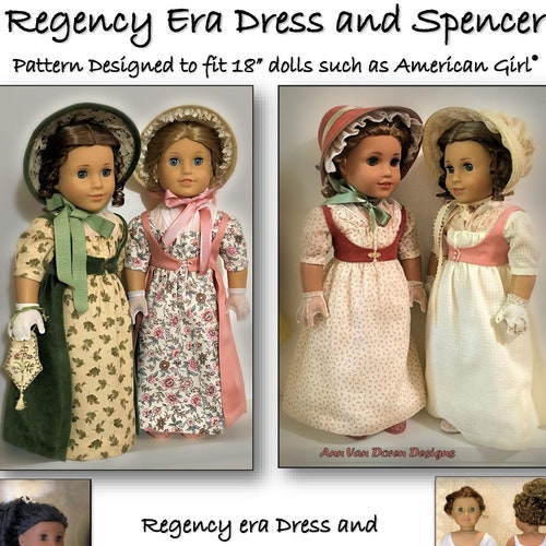 Regency Dress and Spencer Doll Clothes Pattern as Downloadable - Etsy ...