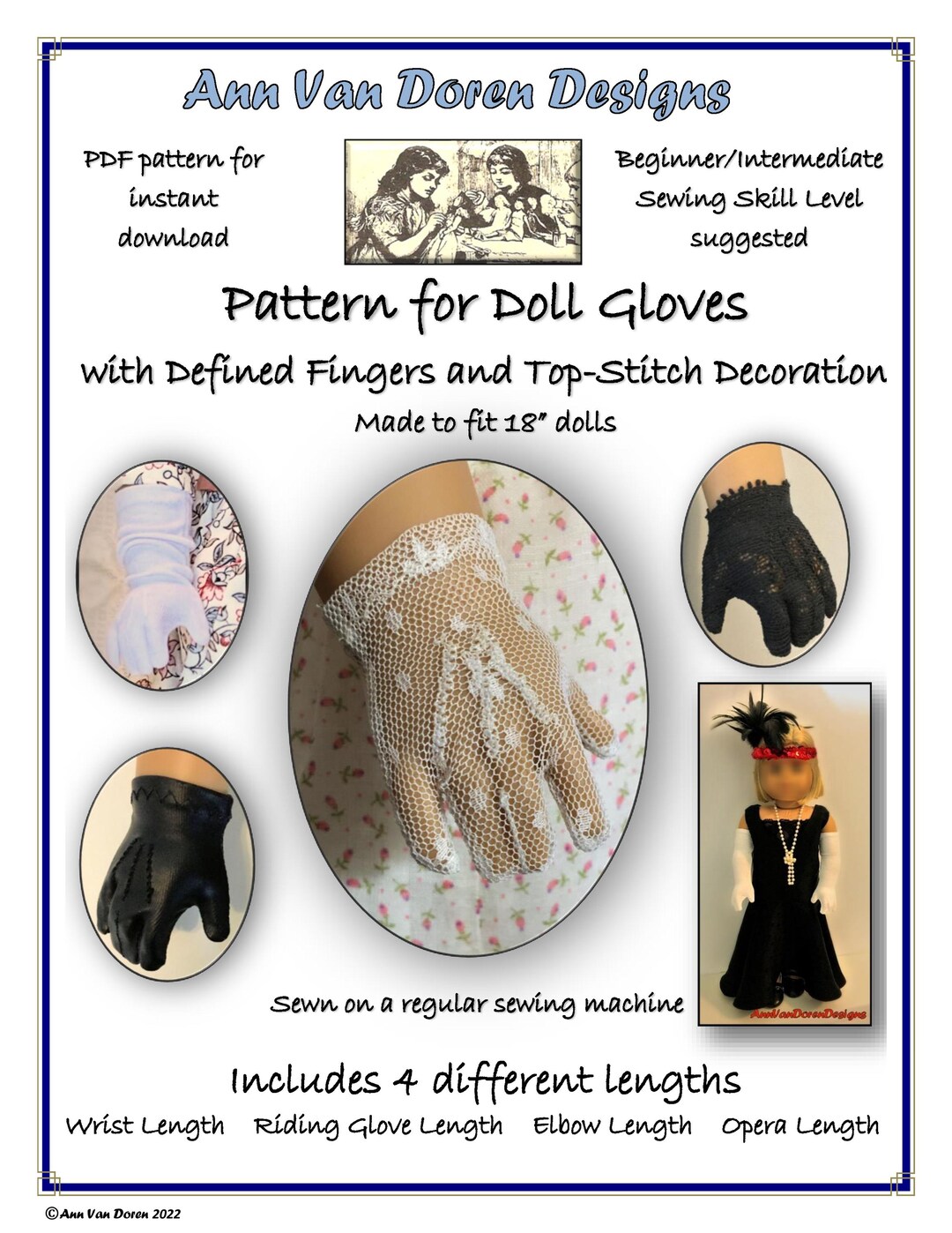 Pattern for gloves with fingers store
