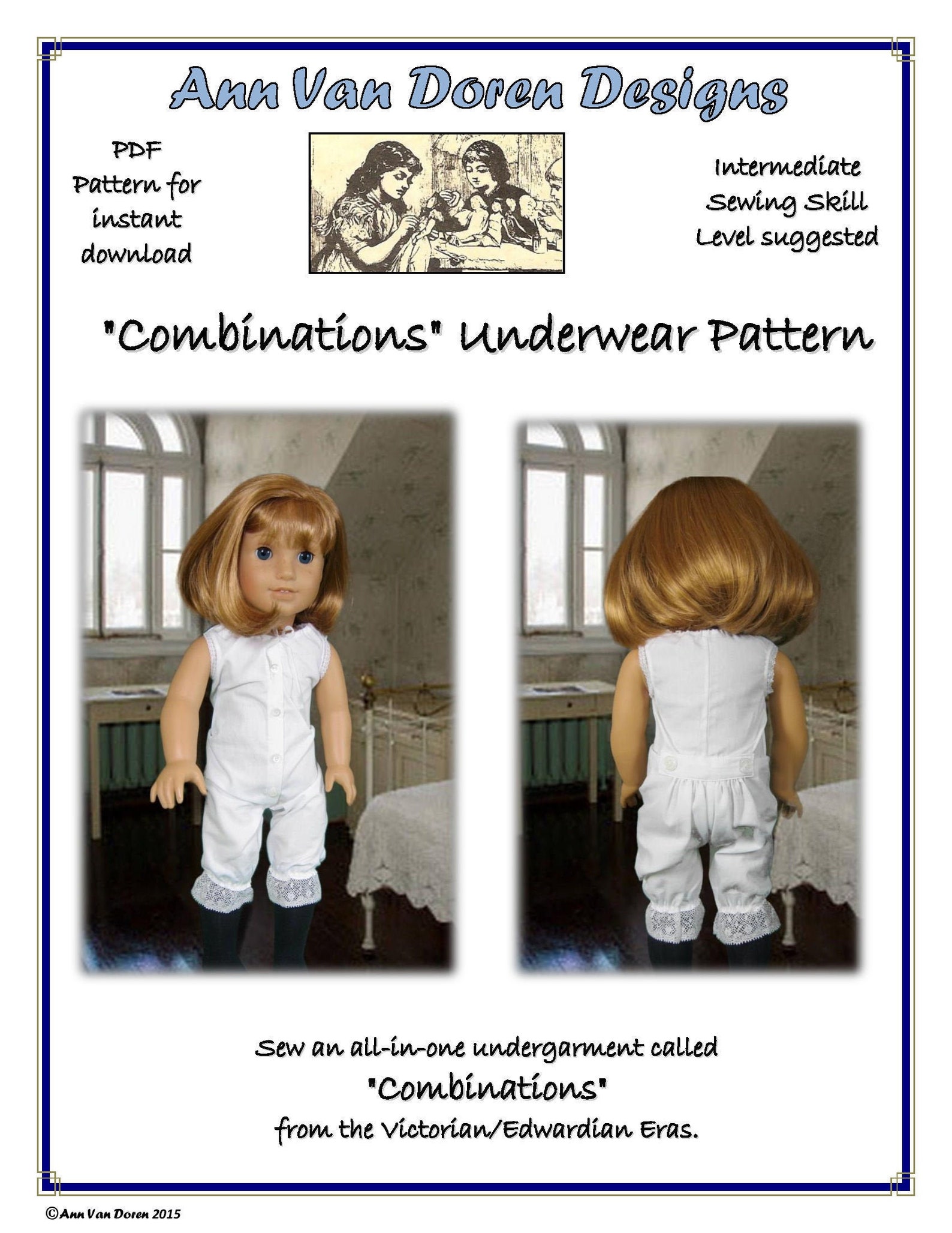 PDF Pattern for Victorian Style Combinations Underwear | Etsy Canada