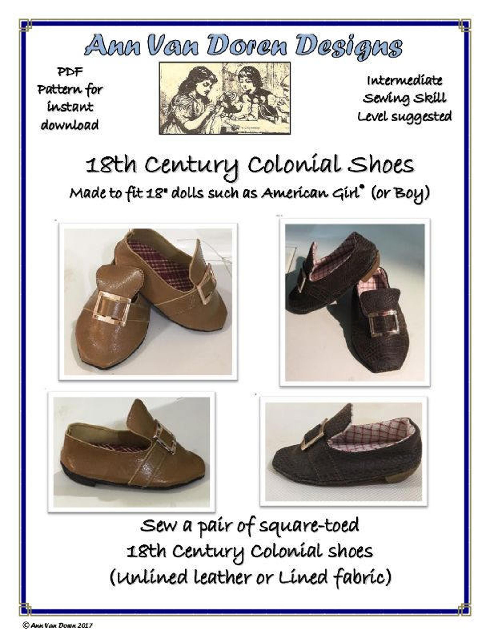 18th Century Colonial Shoe Pattern Made to Fit 18 Dolls - Etsy