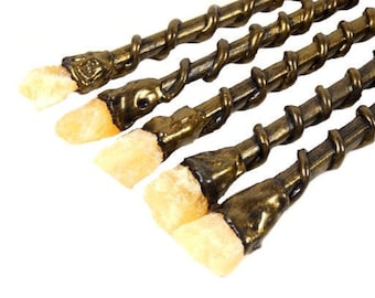 Malachite Magic Wand Black Gold Magic Wand Warlock Wand Gemstone Magic ...