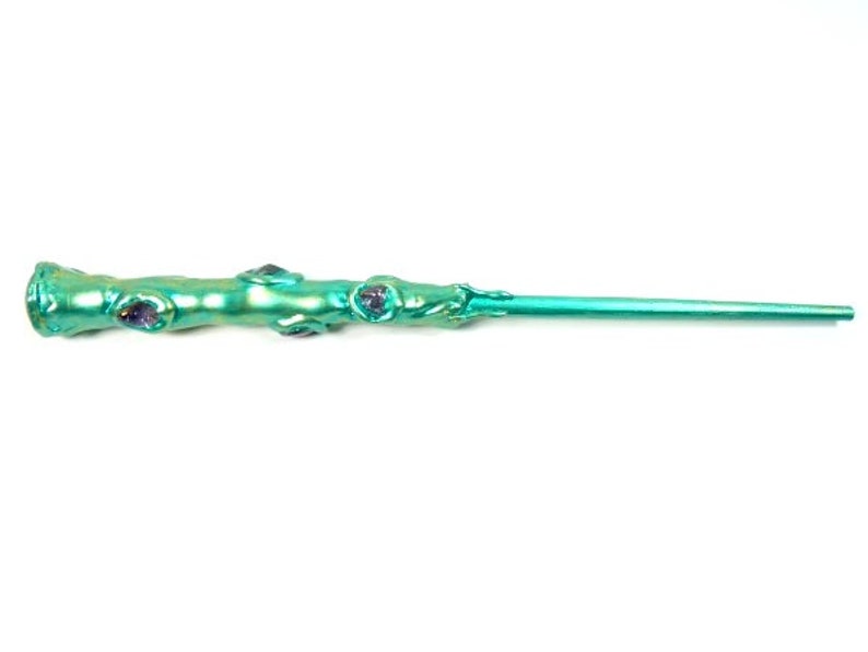 Green Dragon Wand Metallic Green Magic Wand Warlock Wand LARP | Etsy