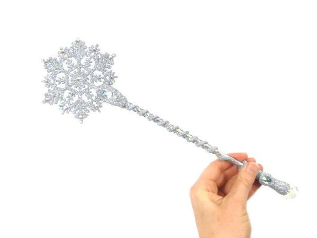 Silver 15 Inch Snowflake Wand Frozen Ice Princess Wand Fairy Wand ...