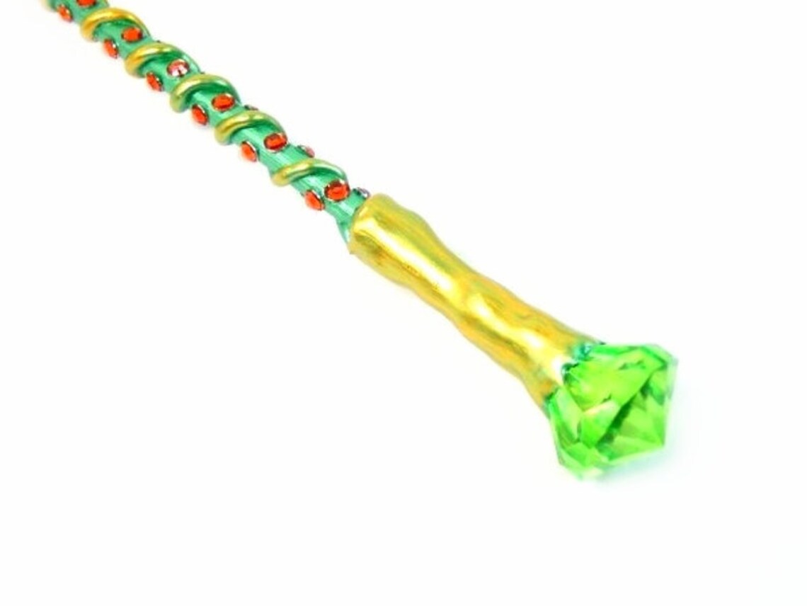 Green Red and Gold Magic Wand 12.25 Inch Unique Magic Wand - Etsy