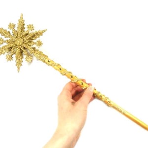 19 Inch Fairy Godmother Wand Gold Snowflake Magic Wand Wizard Wand ...