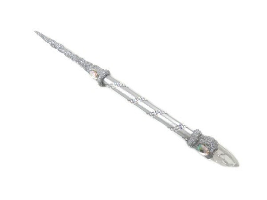 Clear Crystal Unicorn Wand Silver Unicorn Horn Magic Wand Fairy Wand ...