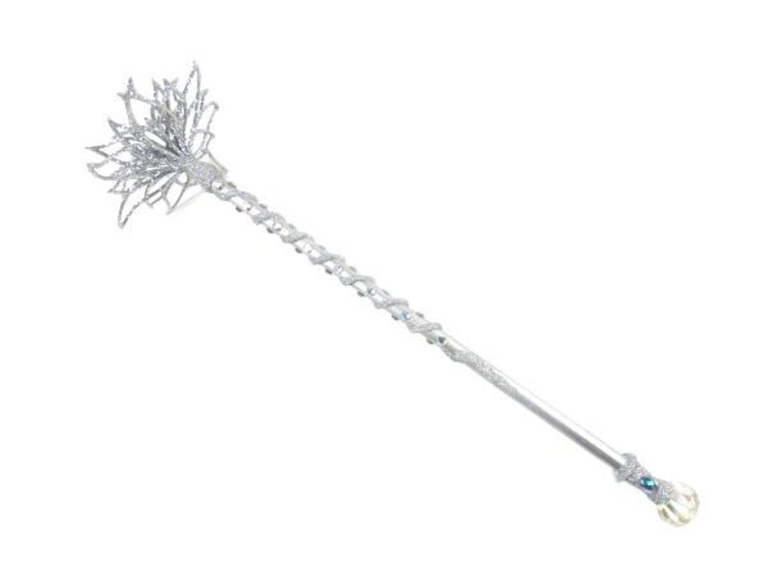 19 Inch Silver Flower Fairy Wand Fairy Godmother Wand Flower Scepter ...