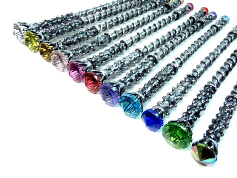 Regal Magic Wand Black Silver Magic Wand Warlock Wand Fairy Wand Wicca ...