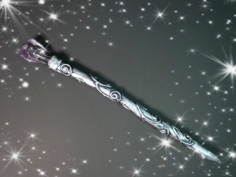 Amethyst Angel Wand Crystal Wand Driftwood Magic Wand Fairy - Etsy