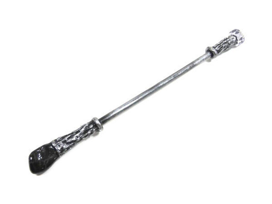 Tourmaline Crystal Magic Wand 11.6 Inches Black Silver Magic Wand ...