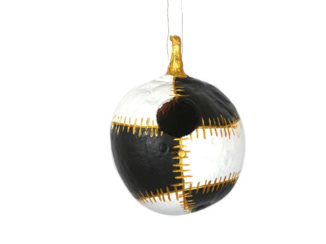 Round Fairy House Black White Gold Bird House Natural Birdhouse ...