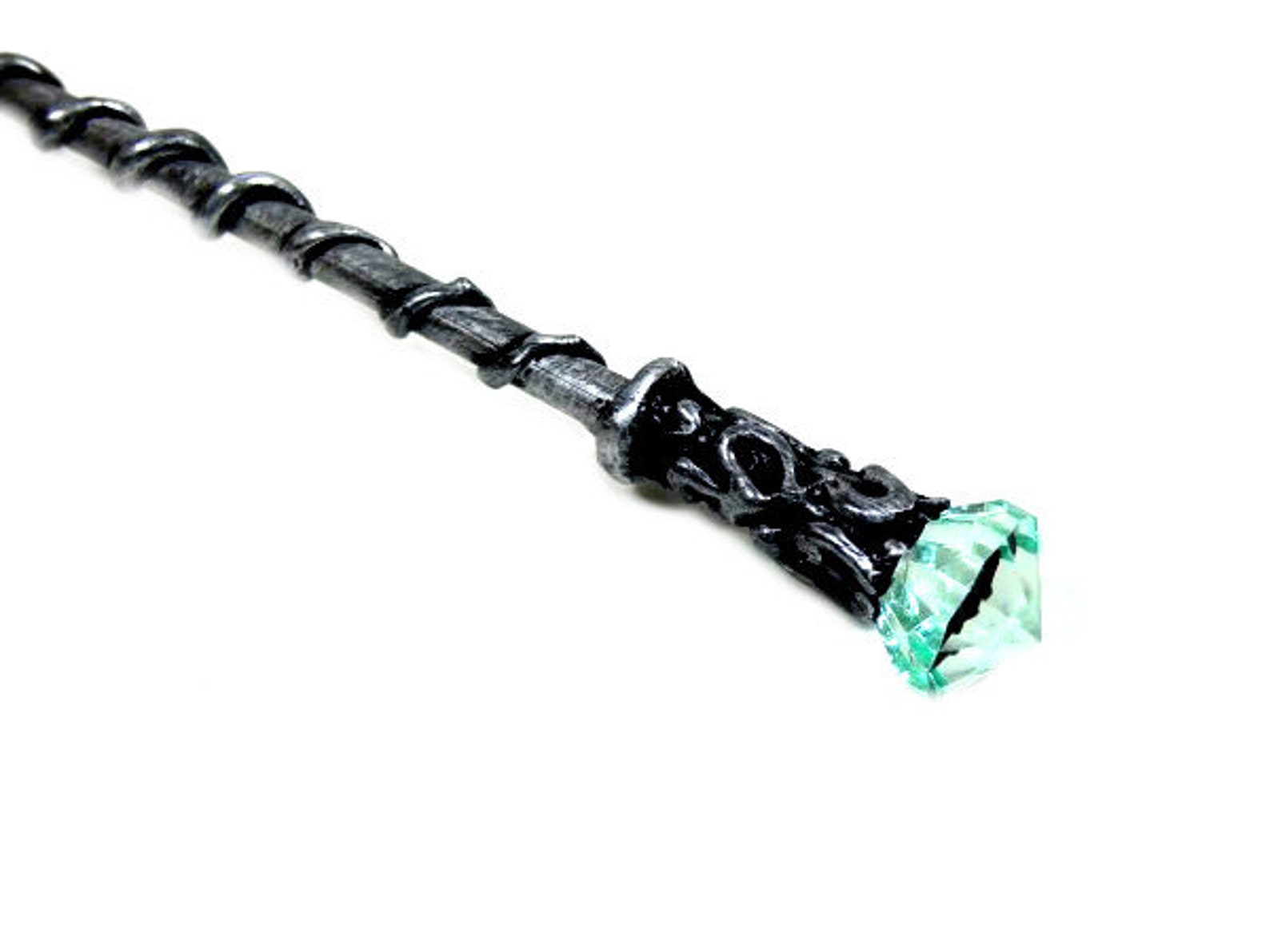 Jade Magic Wand Inches Silver Magic Wand Warlock Wand Gemstone - Etsy
