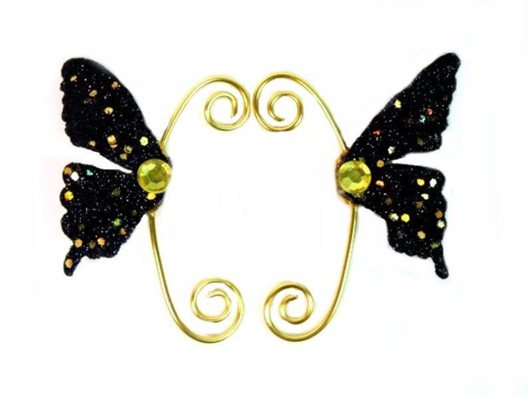 Black Gold Ear Cuffs Earwing Ear Wing Ear Wings Earwings Earcuffs Fairy ...