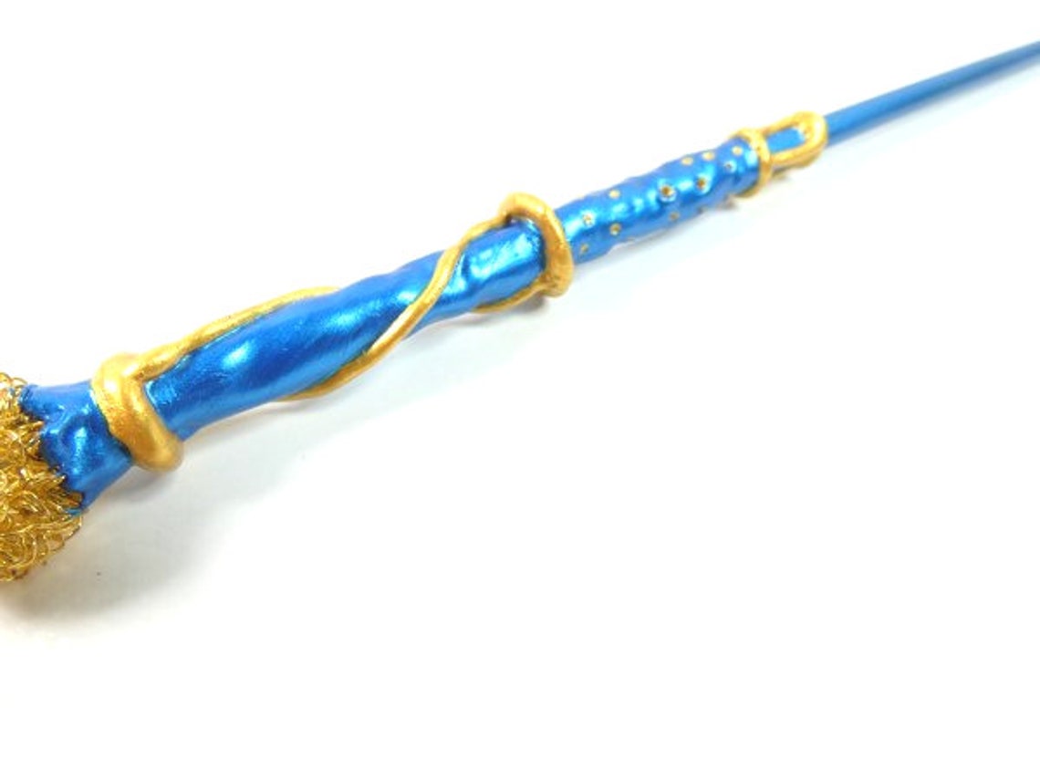 Gold Blue Thunderbolt Magic Wand Thunder Bolt Magic Wand Warlock Wand ...