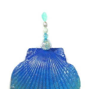 Blue Mermaid and Fish Wind Spinner Wind Chime Seashell Hanger Mermaid ...