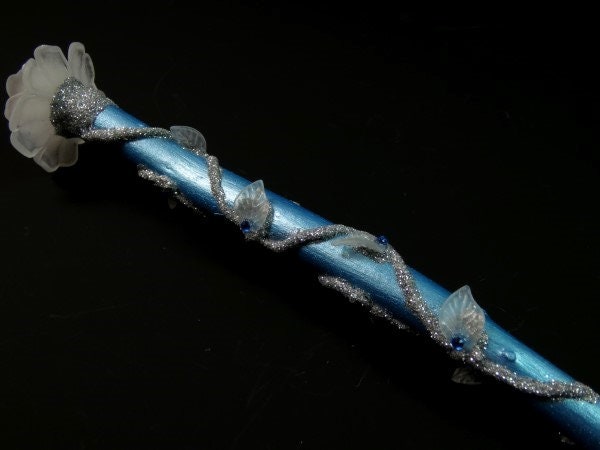 Frozen White Rose Magic Wand 11.8 Inches Frozen Blue Magic Wand Flower ...