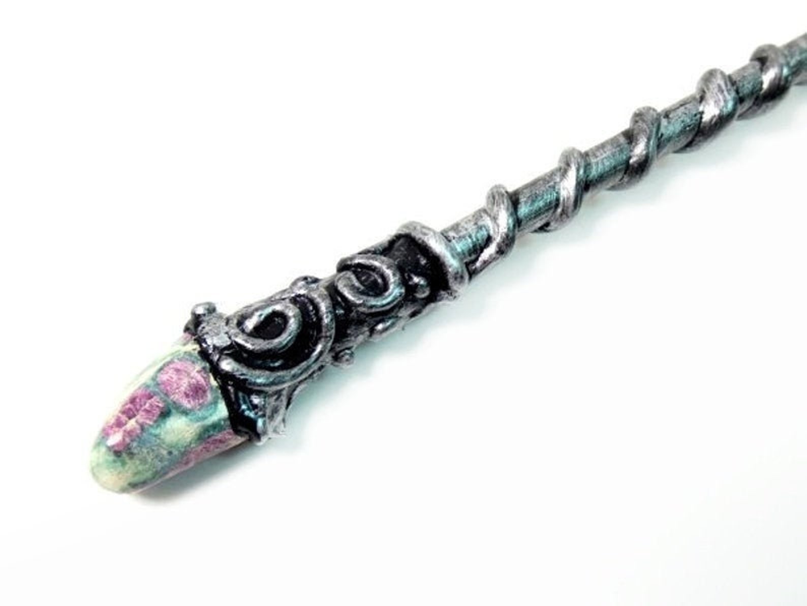 Ruby In Fuchsite Crystal Magic Wand 11.5 Inches Black Silver | Etsy