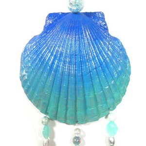 Blue Mermaid and Fish Wind Spinner Wind Chime Seashell Hanger Mermaid ...