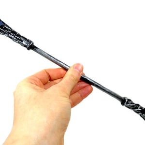 Blue Quartz Magic Wand Black Silver Magic Wand Warlock Wand - Etsy