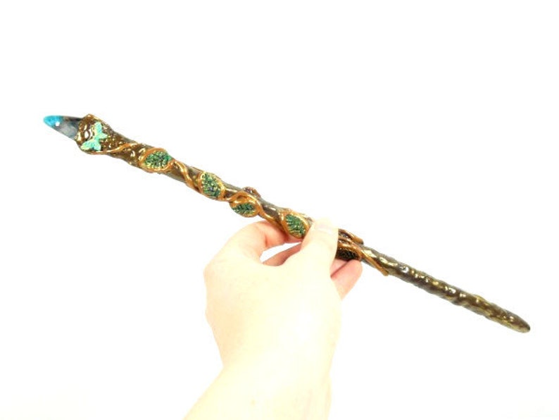 Amazonite Butterfly Magic Wand 13 Inches Brown Magic Wand Warlock Wand ...