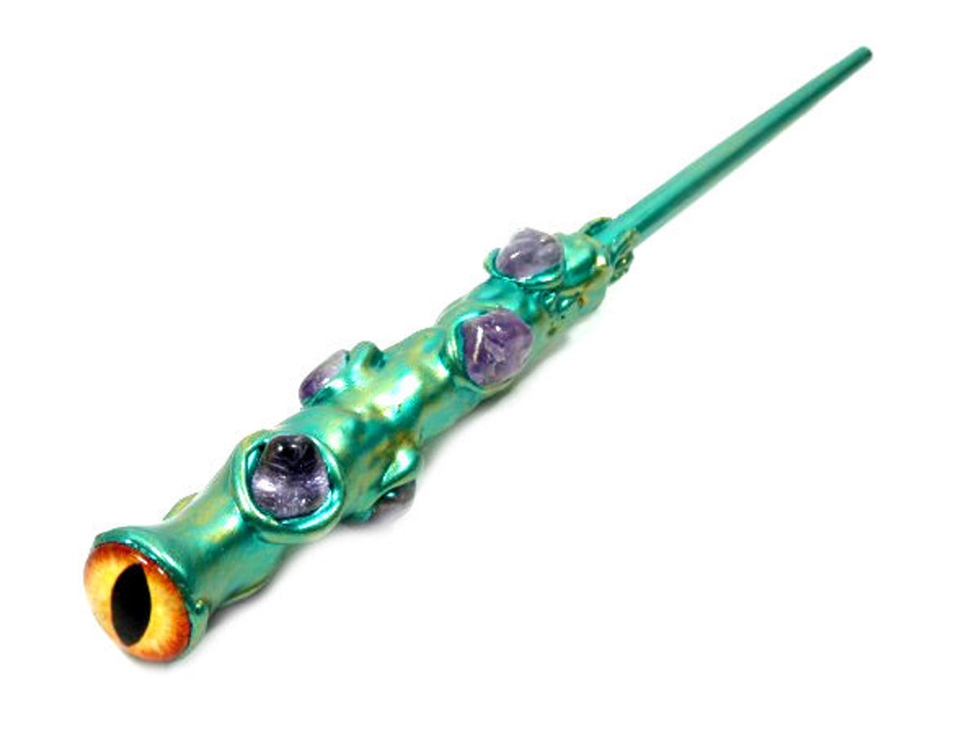 Green Dragon Wand Metallic Green Magic Wand Warlock Wand LARP Magic ...