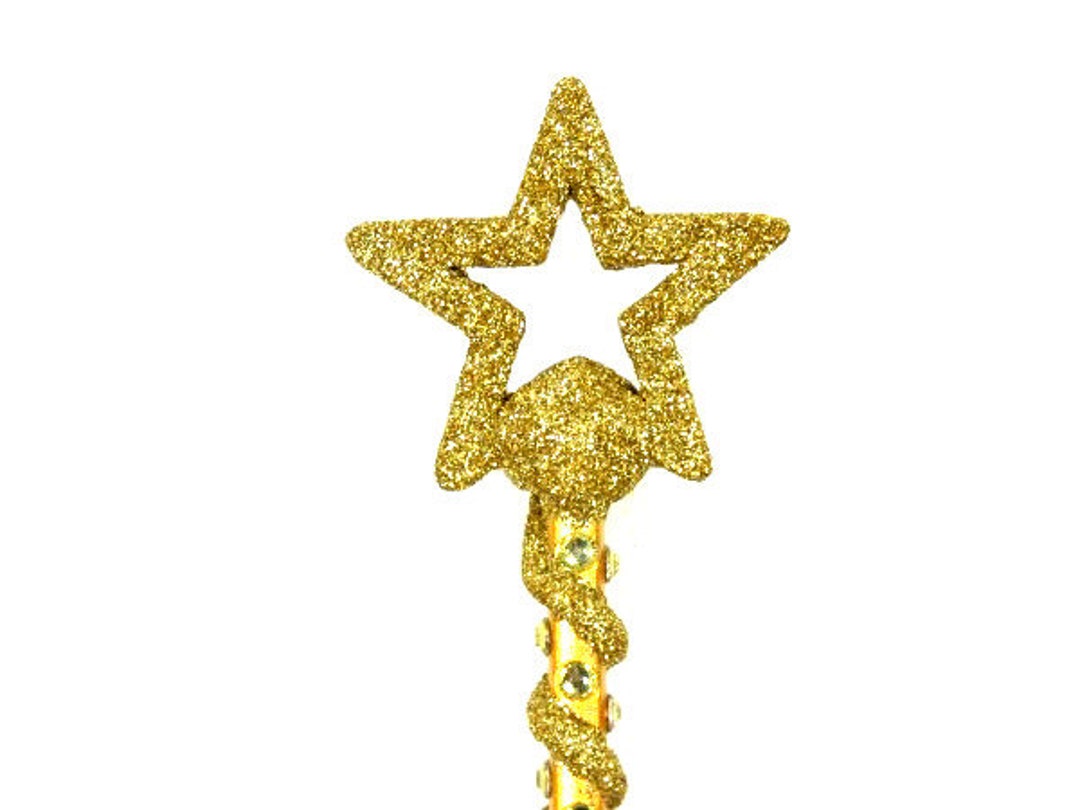 1 Gold Star Wand Fairy Godmother Wand Star Magic Wand Wizard Wand Fairy ...