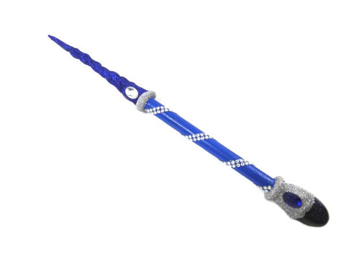 Blue Goldstone Unicorn Wand Blue Silver Unicorn Magic Wand Fairy Wand ...