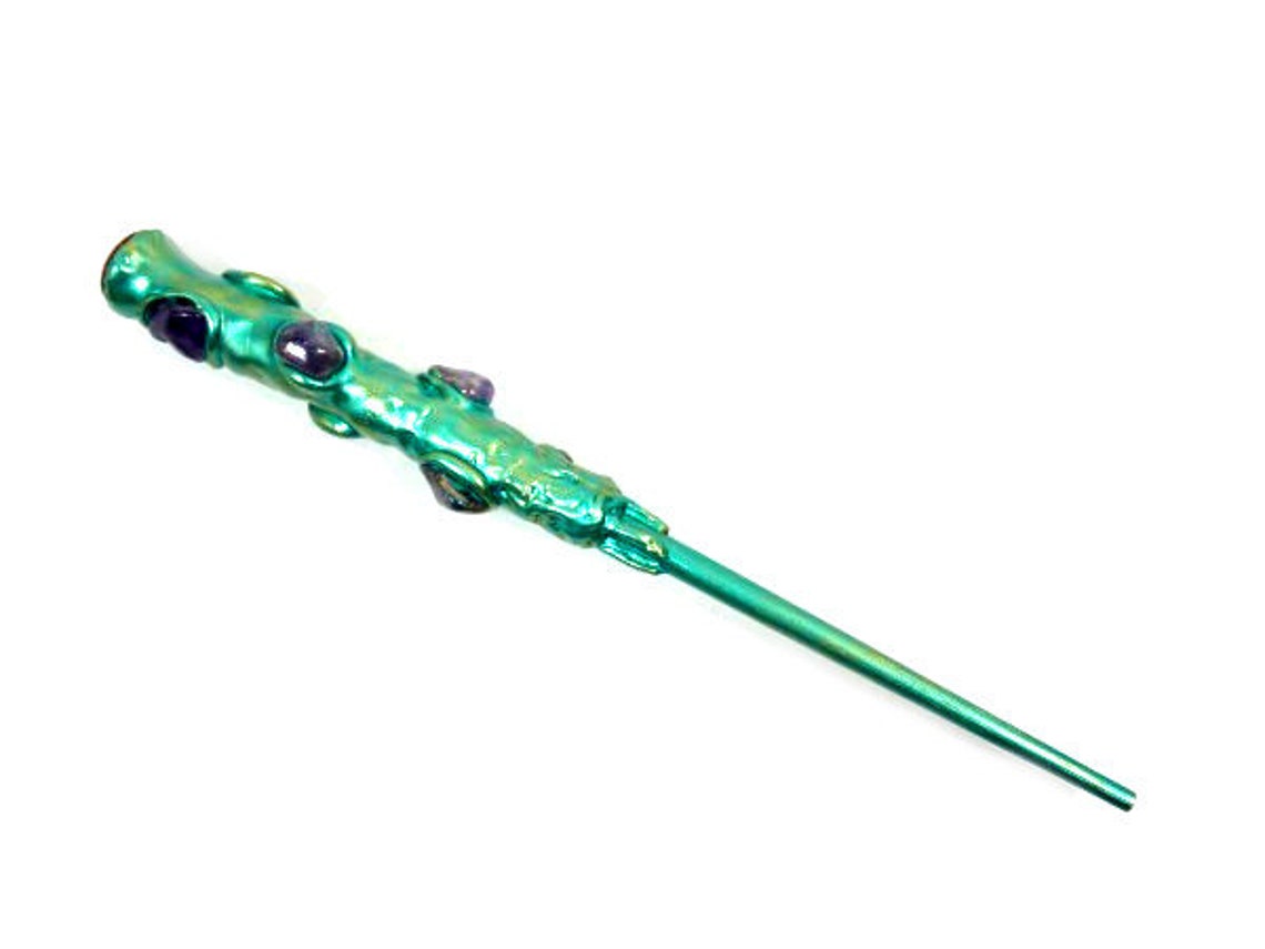 Green Dragon Wand Metallic Green Magic Wand Warlock Wand LARP - Etsy