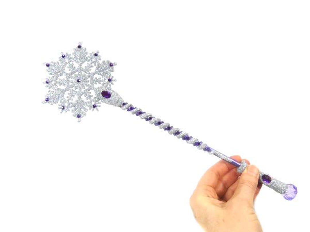 Dark Purple Silver 15 Inch Snowflake Wand Frozen Ice Princes Wand Fairy ...