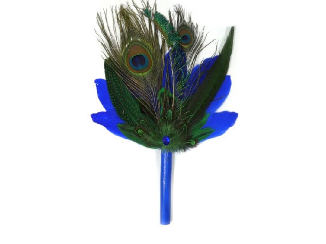 Blue Green Smudge Fan, Feather Wand, Feather Fan, Smudging, Sage Kit ...
