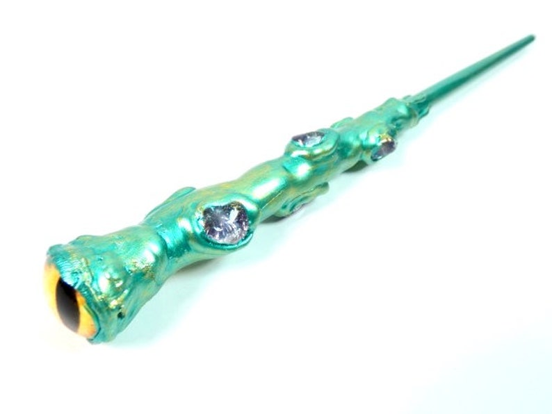Green Dragon Wand Metallic Green Magic Wand Warlock Wand LARP | Etsy