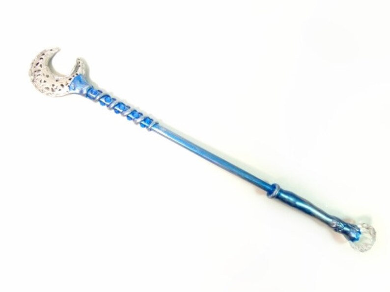 Moon Wand Dark Blue Silver Magic Wand 12.2 Inch Unique Magic | Etsy