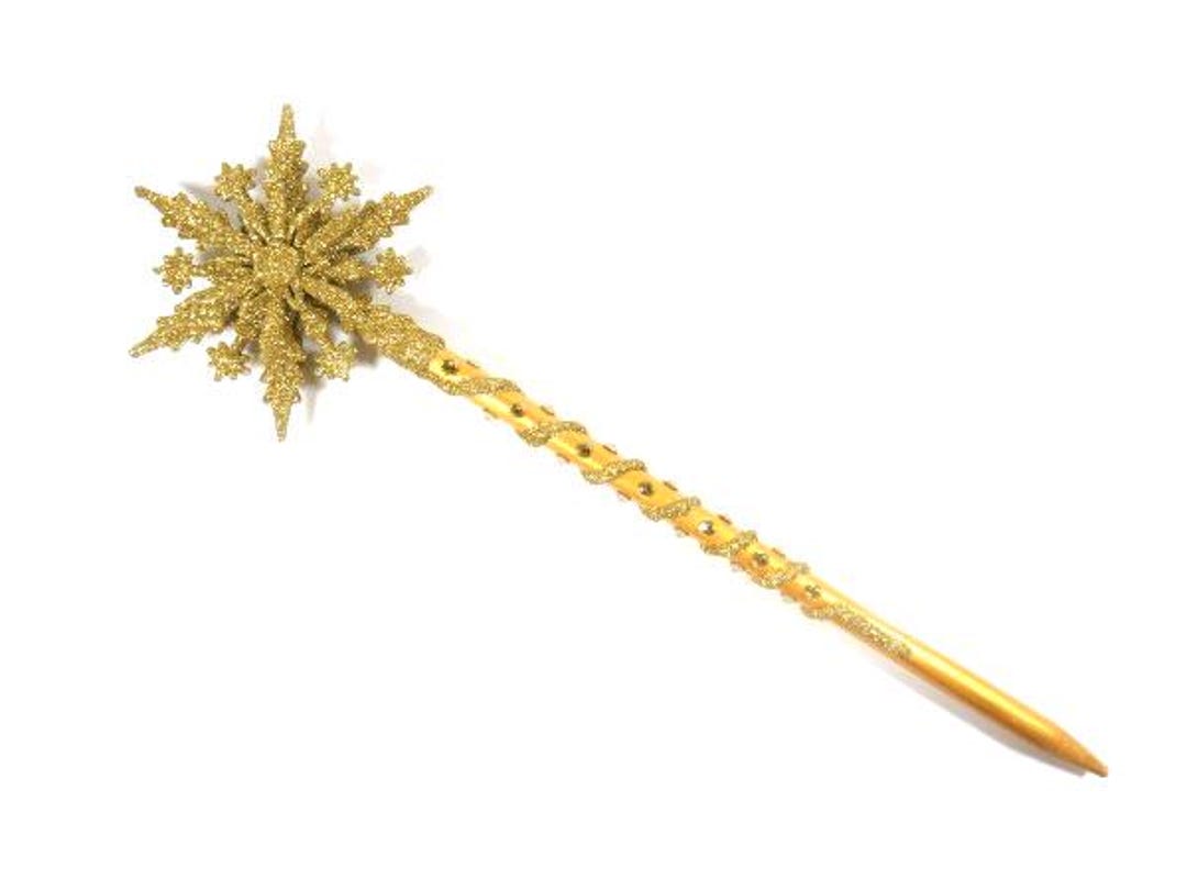 19 Inch Fairy Godmother Wand Gold Snowflake Magic Wand Wizard Wand ...
