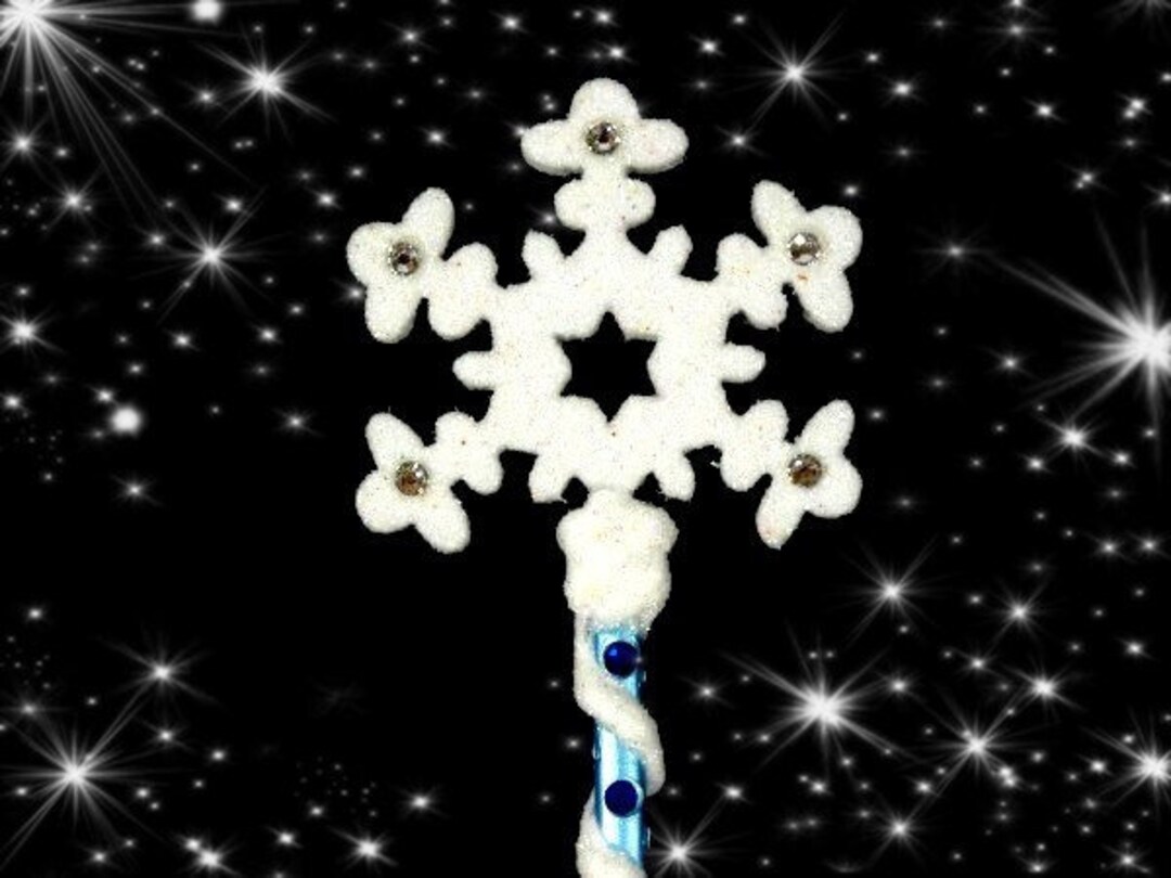 11.9 Inch White Blue Snowflake Wand Frozen Ice Princess Magic Wand Blue ...