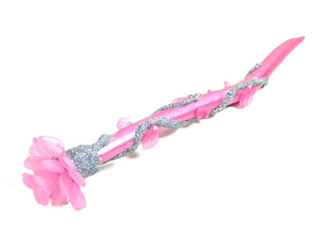 Rose Wand Pink Rose Magic Wand Wizard Wands Fairy Wand Witches Wand ...