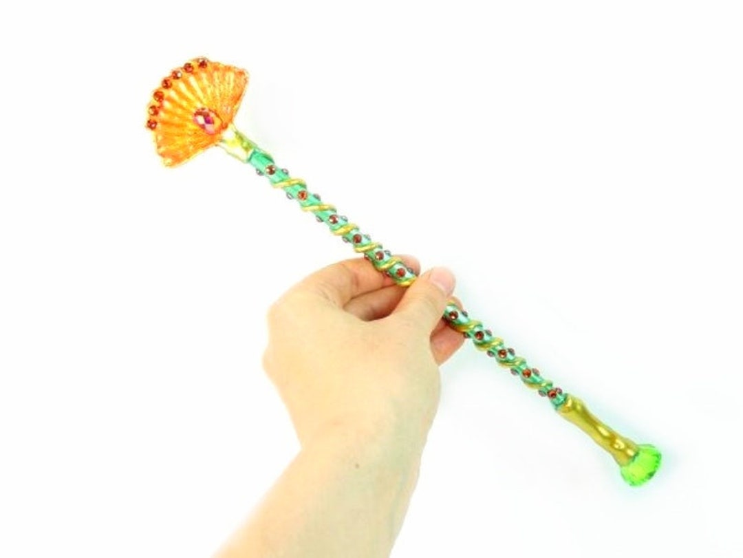 Green Red and Gold Magic Wand 12.25 Inch Unique Magic Wand Warlock Wand ...