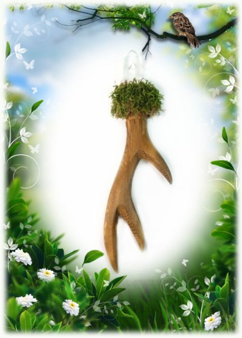 Antler Magic Wand Clear Crystal Wooden Antler Wand Wizard Wand - Etsy