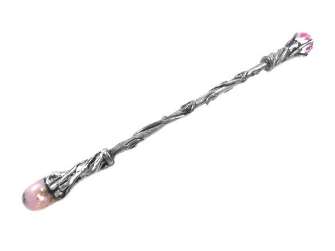 Pink Andes Opal Crystal Magic Wand 11.5 Inches Black Silver Magic Wand ...