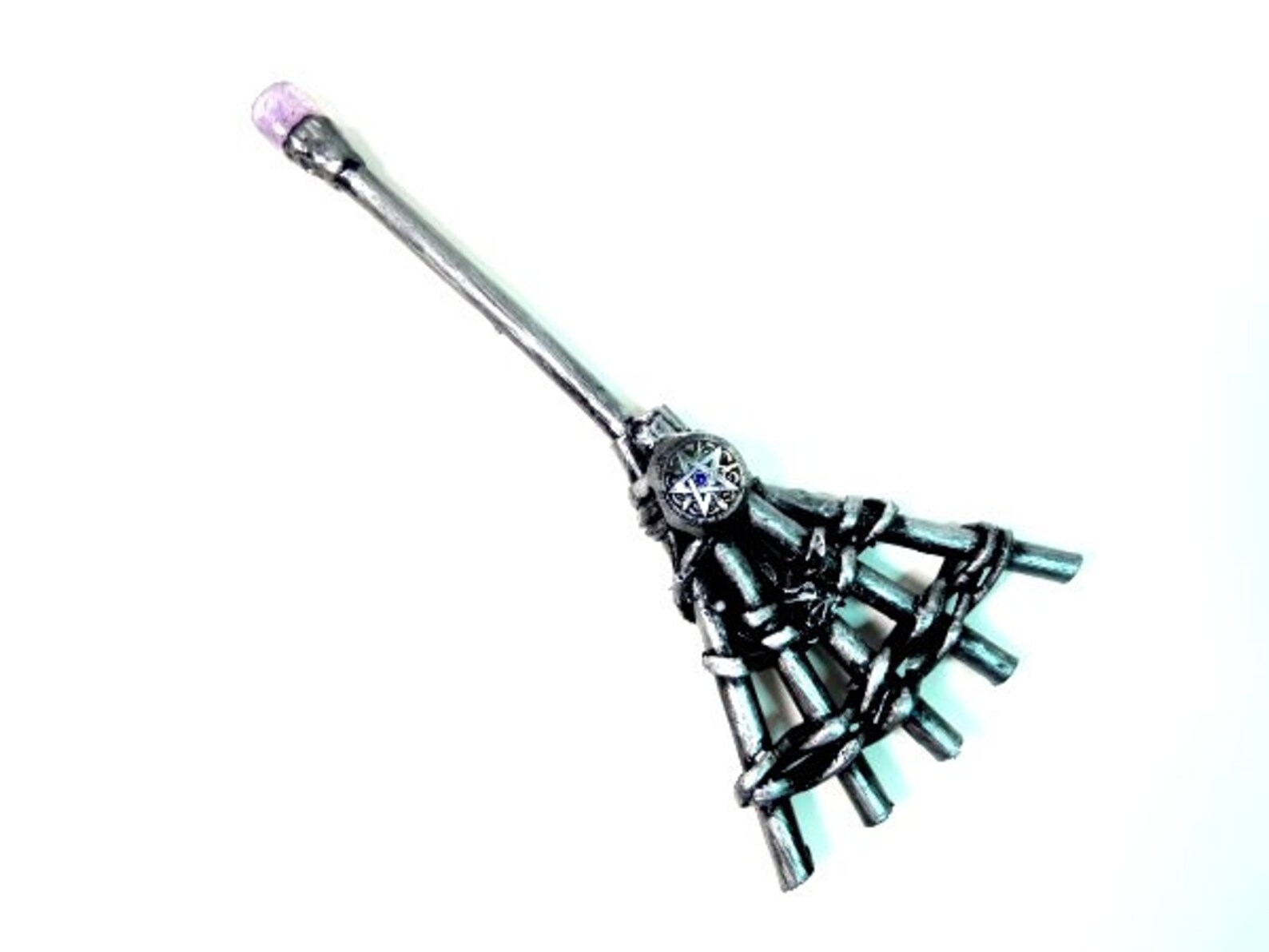 Small Besom Amethyst Crystal Broom Black Gold Altar Besom | Etsy