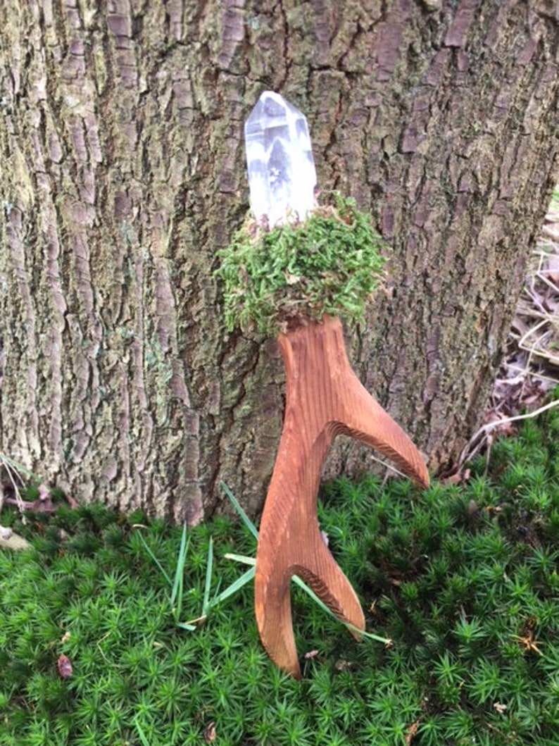 Antler Magic Wand Clear Crystal Wooden Antler Wand Wizard Wand - Etsy