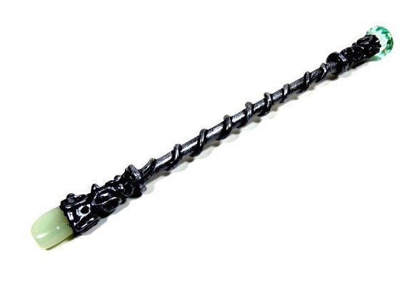 Jade Magic Wand Inches Silver Magic Wand Warlock Wand Gemstone - Etsy